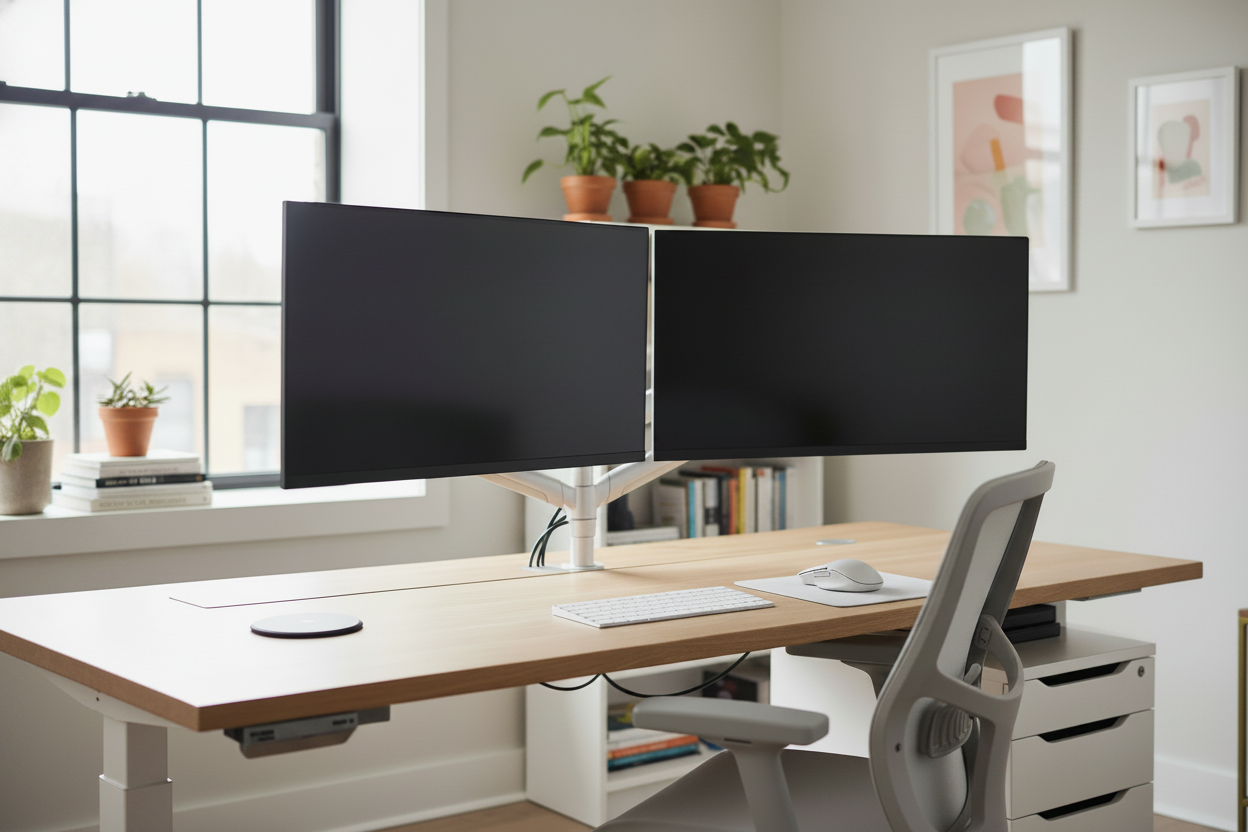 Symmetrical Dual 27 Inch Monitor Setup Guide